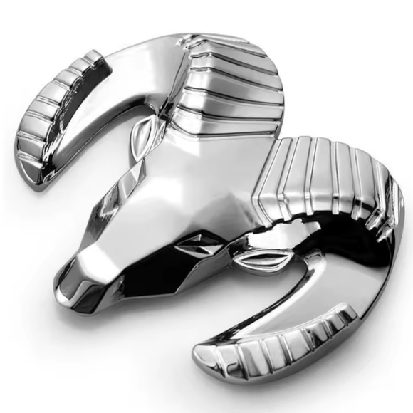 Other | Dodge Ram Head Badge Emblem Ornament Black Or Silver 69x58cm ...